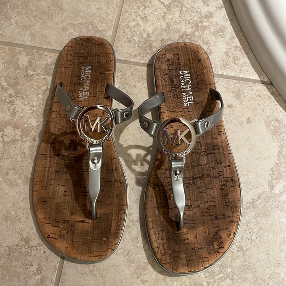 MICHAEL Michael Kors | Shoes | Michael Kors Silver Thing Sandals | Poshmark